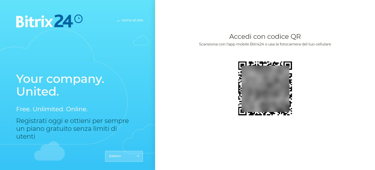 Accedere a Bitrix24 utilizzando il codice QR